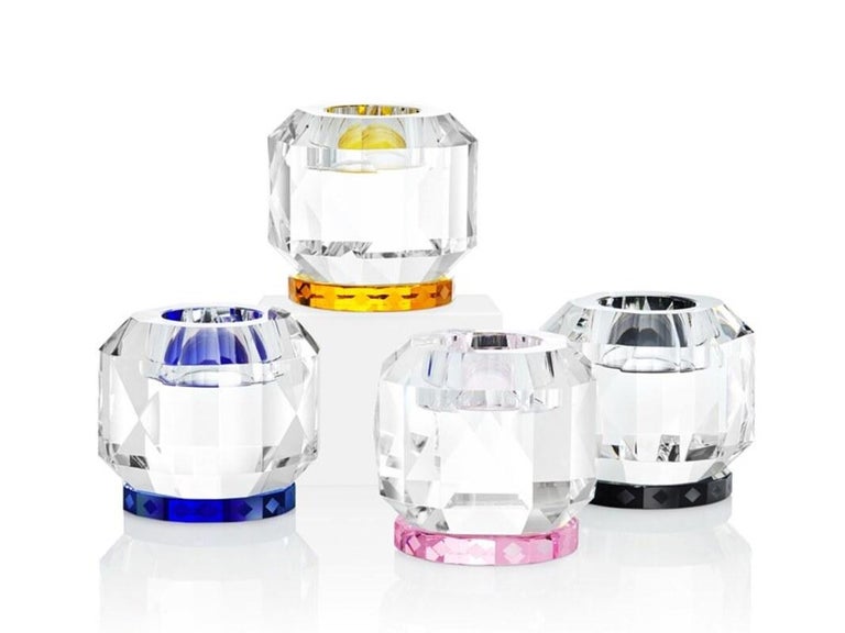 Texas Black Crystal T-Light, Hand-Sculpted Contemporary Crystal For ...