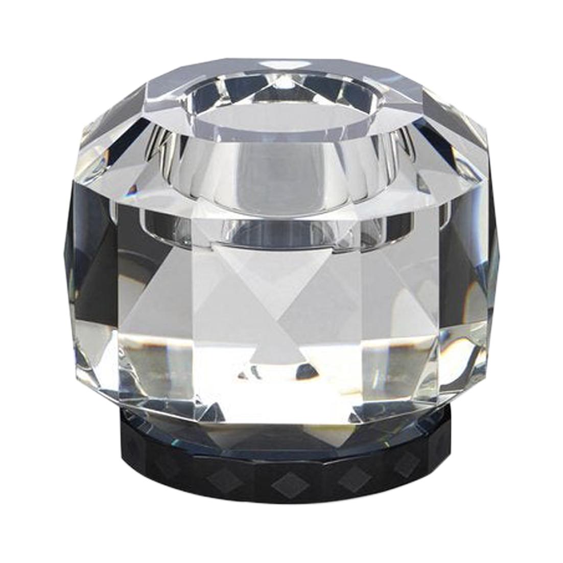 Texas Black Crystal T-Light, Hand-Sculpted Contemporary Crystal For ...