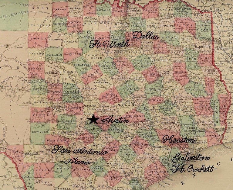 Texas Civil War Map, circa 1863 at 1stDibs