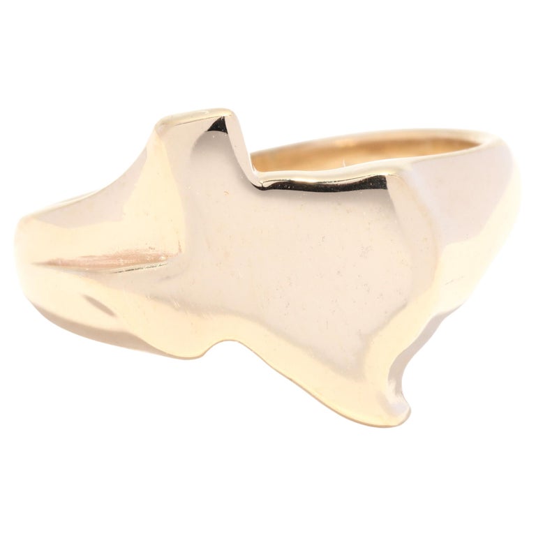 Texas State Ring, 14K Yellow Gold, Ring, Vintage State of Texas Ring ...