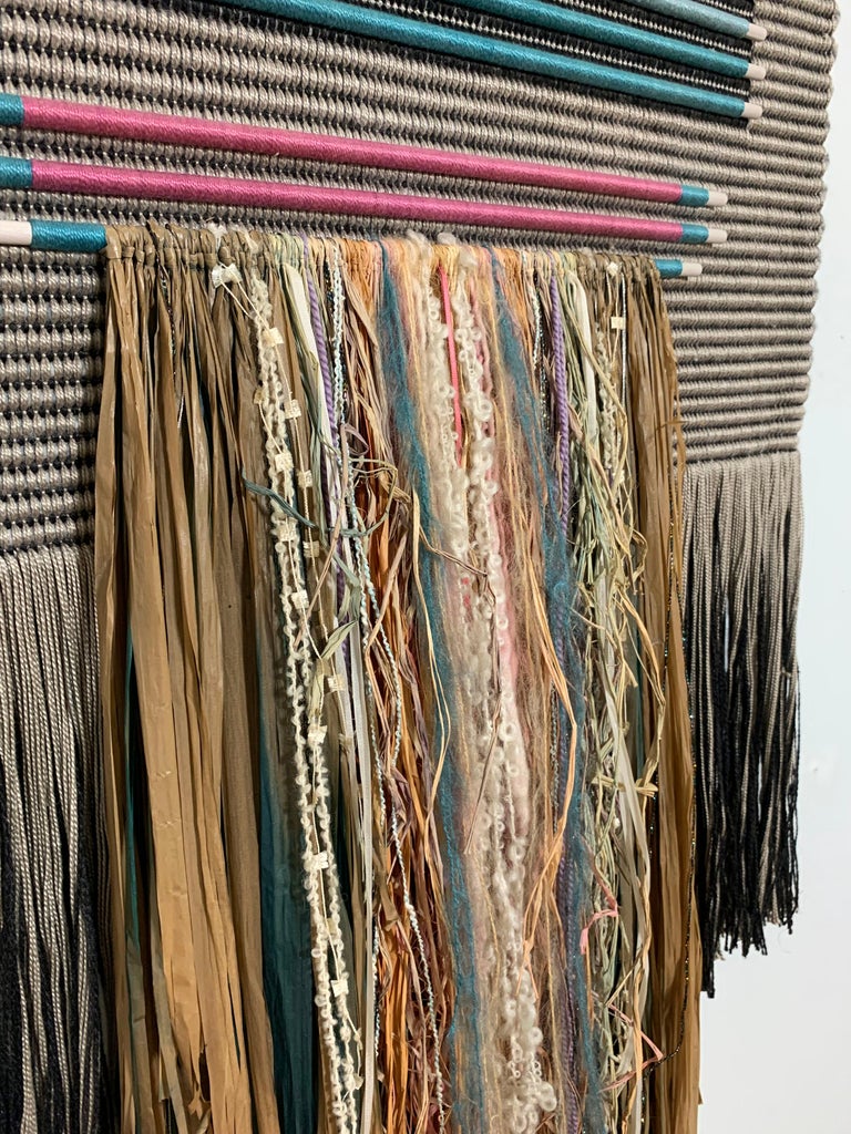 Textile Fiber Art Wall Hanging Sculpture Circa 1980s For Sale at 1stDibs