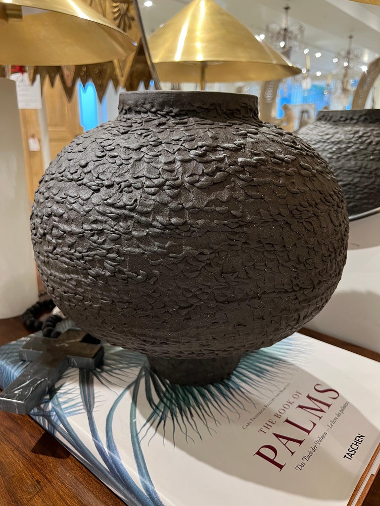 Textural Ceramic Vase with Tall Base, Medium at 1stDibs