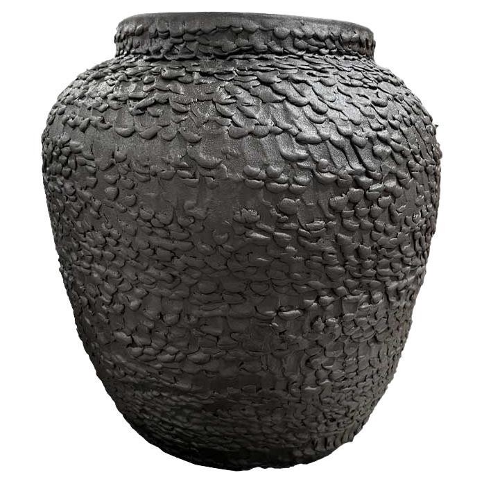 Abstract Textured Ceramic Pot For Sale at 1stDibs