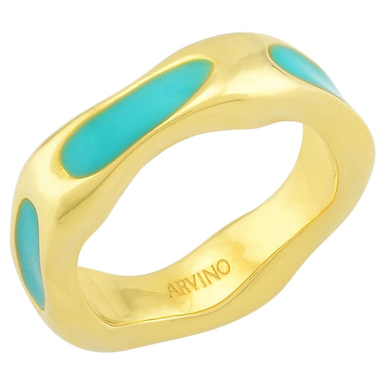 Customizable Textured Enamel Ring (Orange) For Sale at 1stDibs