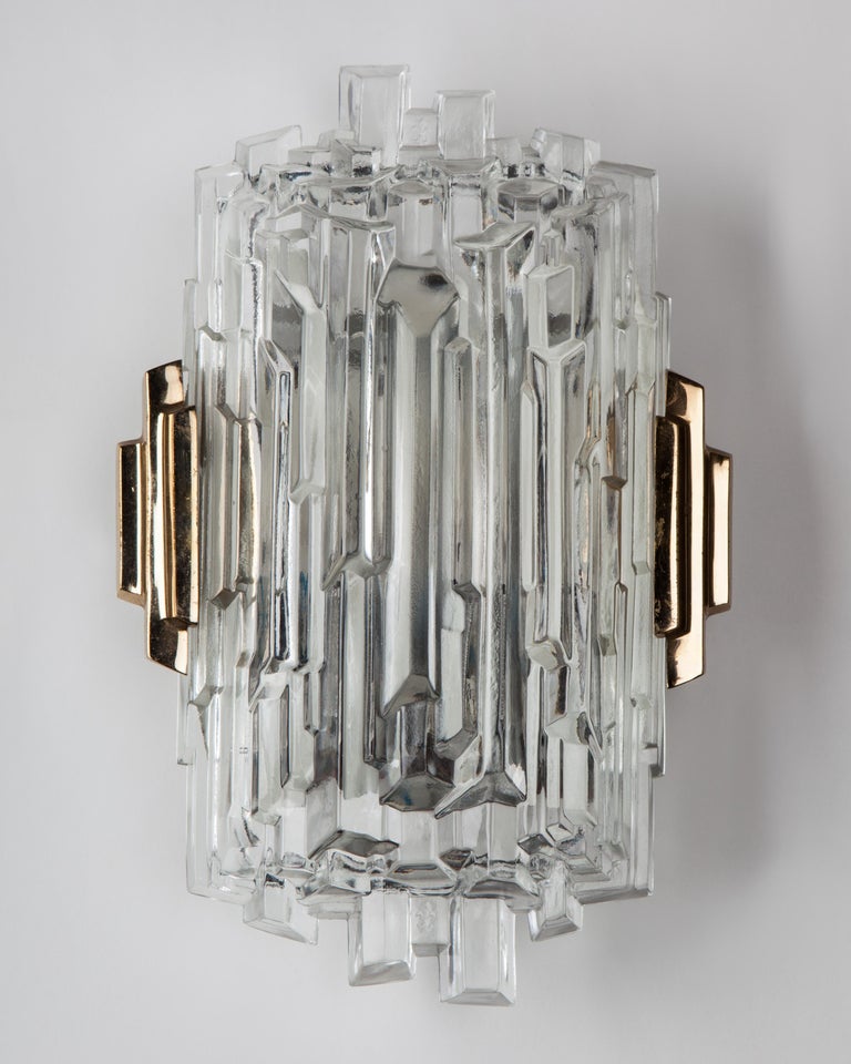 Textured Glass Sconces, circa 1950 For Sale at 1stDibs