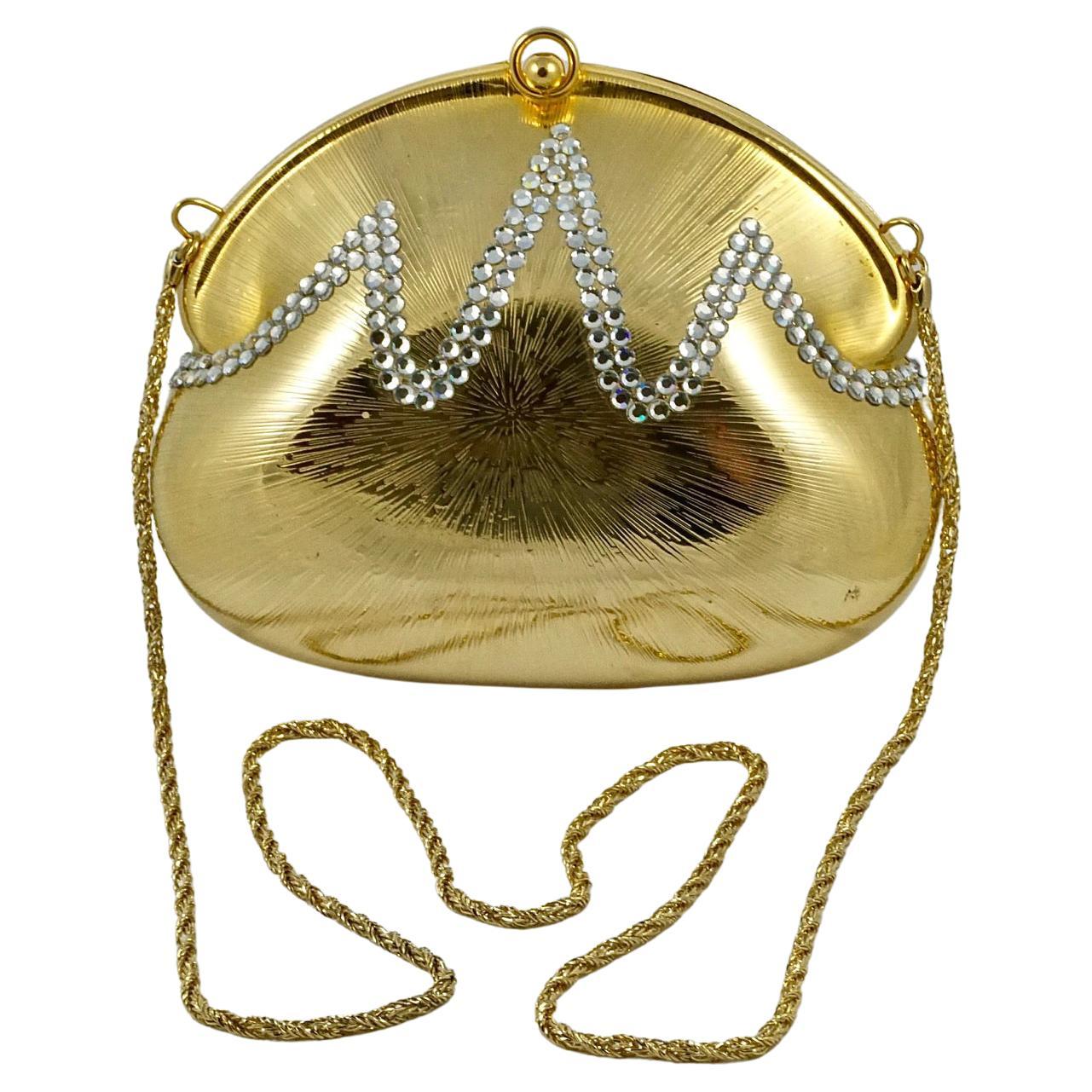 1950s Gold Metal Mesh Evening Bag at 1stDibs | gold mesh evening bag