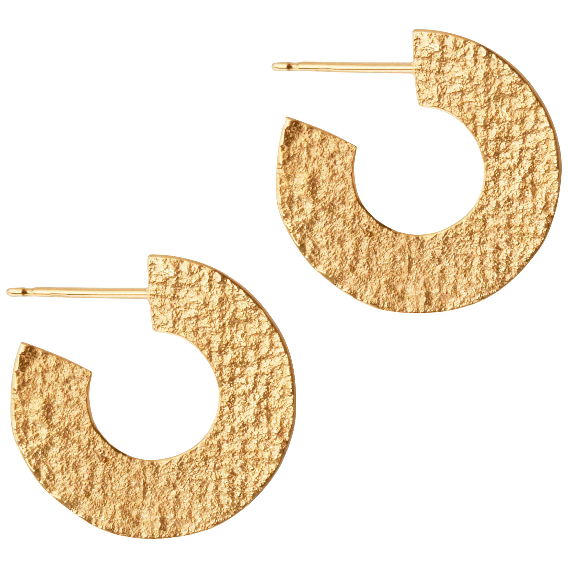 Rustic Rose Gold Hoop Earrings For Sale at 1stDibs