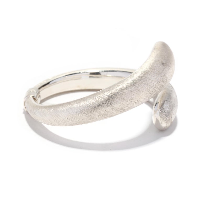 Textured Italian Crossover Bangle, Sterling Silver, Italian Bracelet ...
