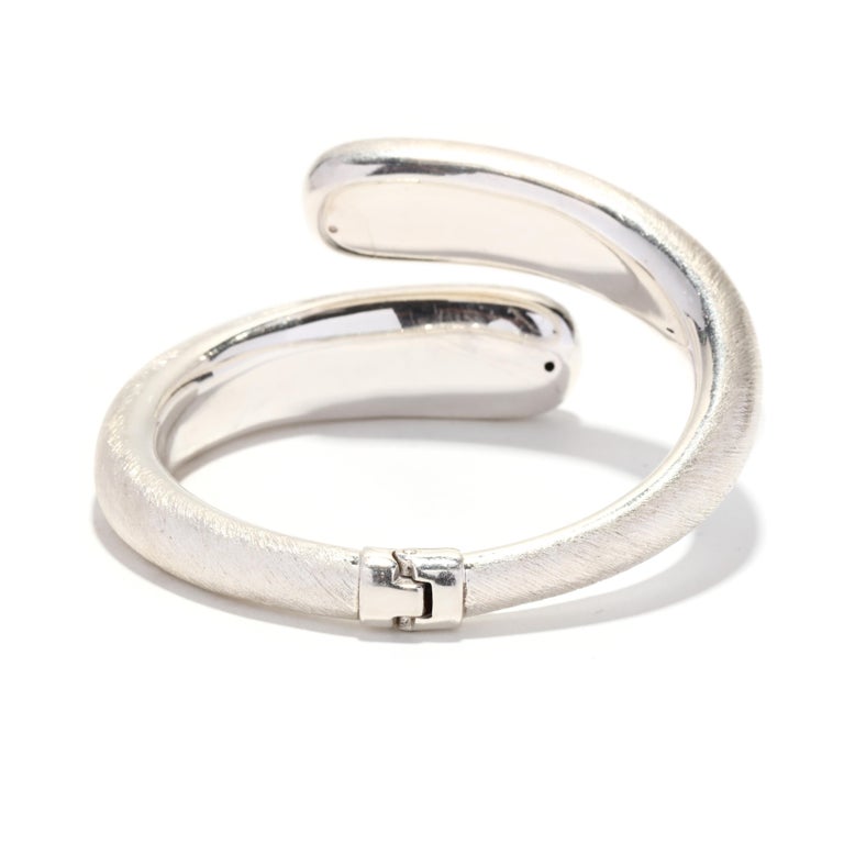 Textured Italian Crossover Bangle, Sterling Silver, Italian Bracelet ...