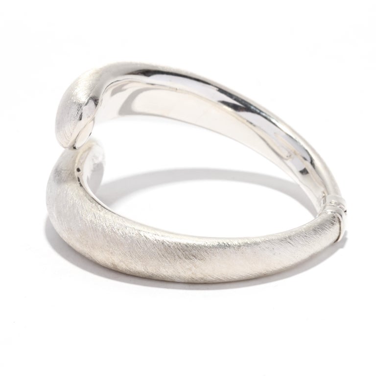 Textured Italian Crossover Bangle, Sterling Silver, Italian Bracelet ...