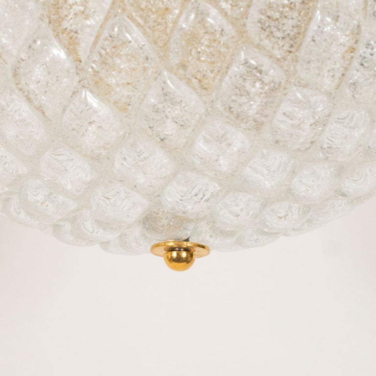 Textured Lattice Glass Flush Mount For Sale at 1stDibs