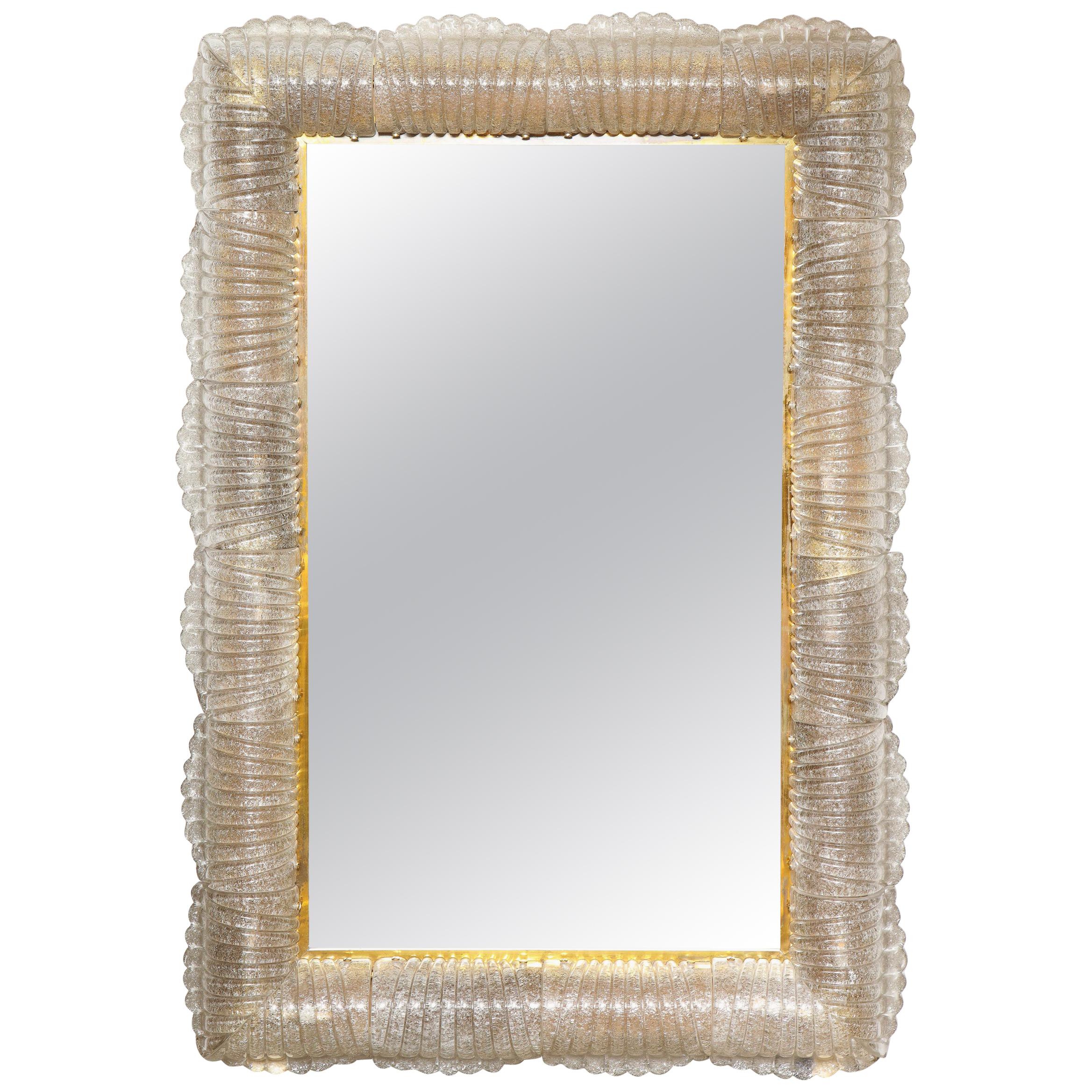 Gorgeous Large Art Deco Etched Mirror at 1stDibs