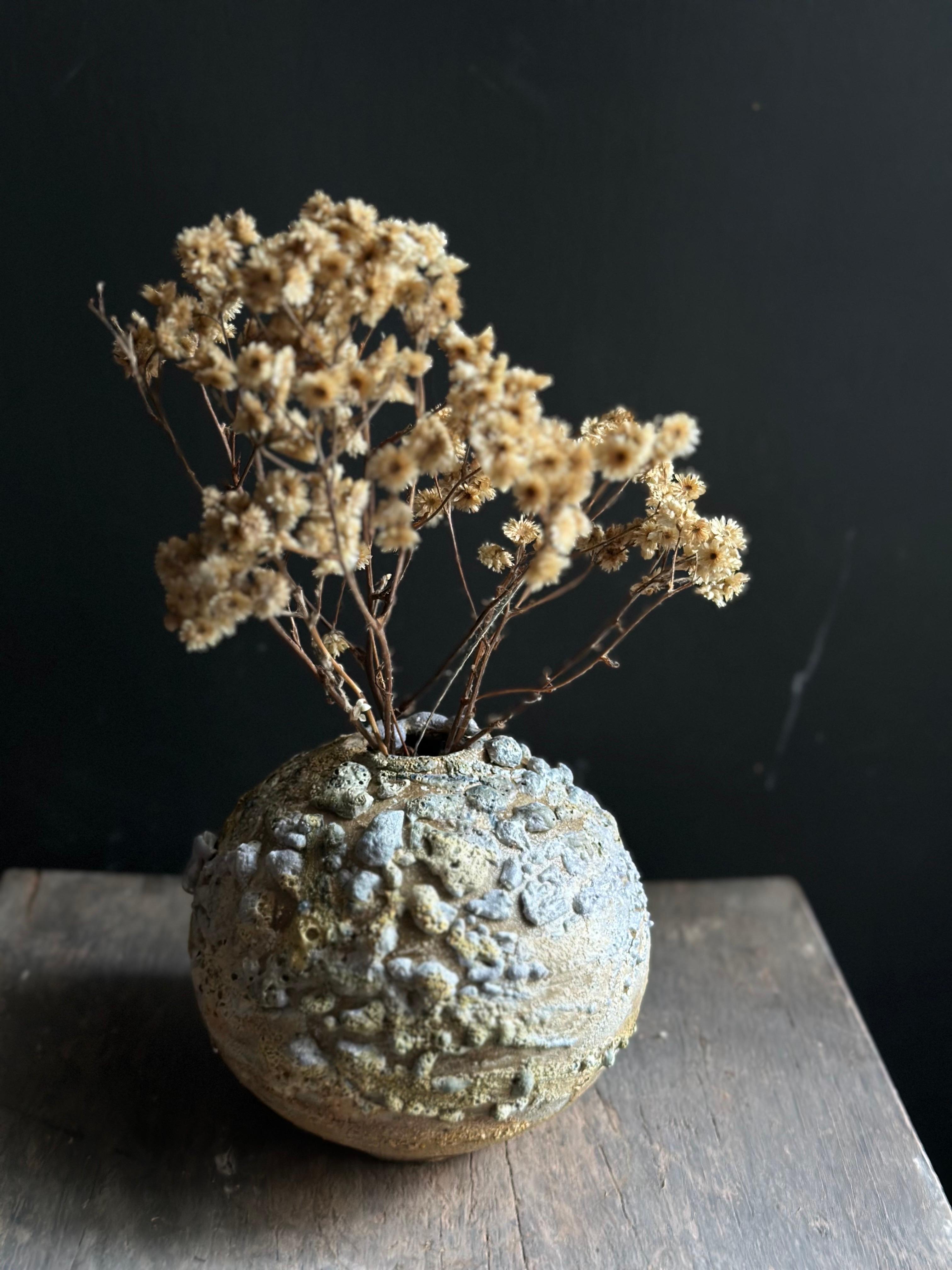 Textured Modern Organic Ceramic Moon Jar Vase For Sale at 1stDibs