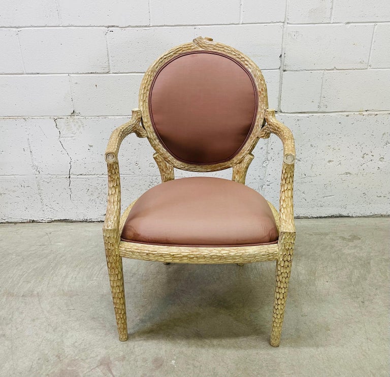 Textured Round Back Arm Chair For Sale at 1stDibs
