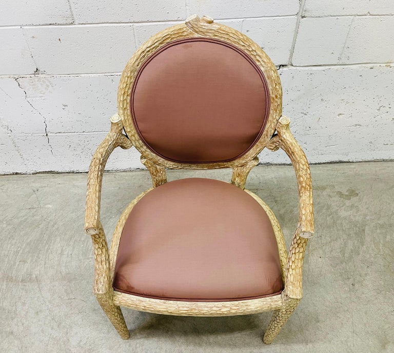 Textured Round Back Arm Chair For Sale at 1stDibs