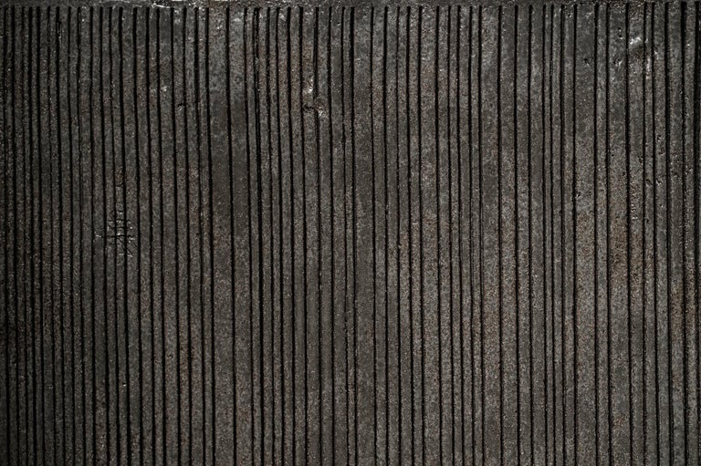 Textured Square Clay Side Table For Sale at 1stDibs