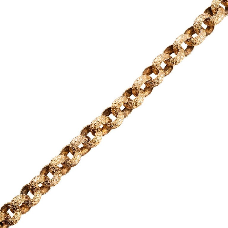 Textured Victorian Chain with Decorated Clasp at 1stDibs
