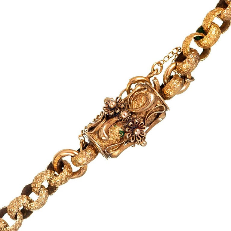 Textured Victorian Chain with Decorated Clasp at 1stDibs