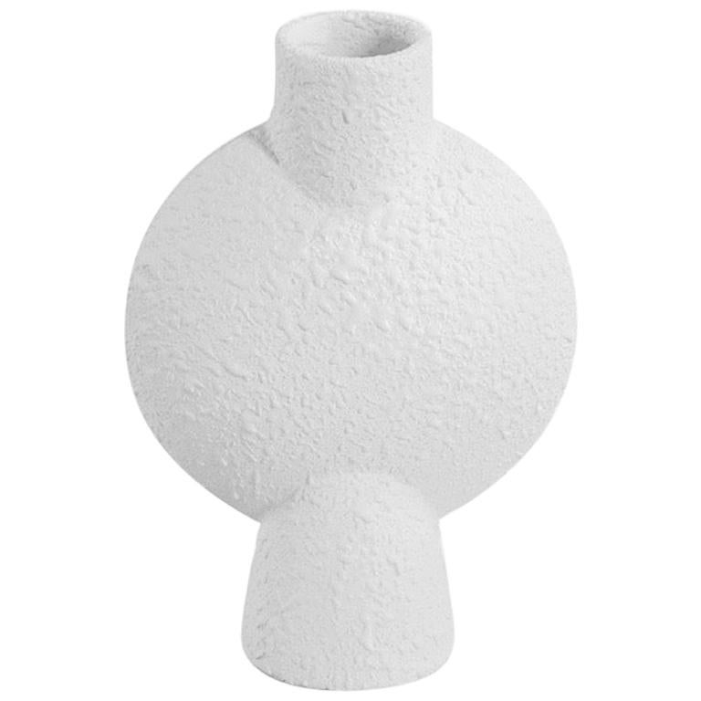 Textured White Bubble Shaped Ceramic Vase, Denmark, Contemporary at 1stDibs