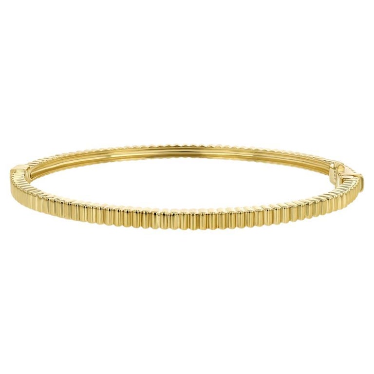 Textured Yellow Gold Bangle For Sale at 1stDibs