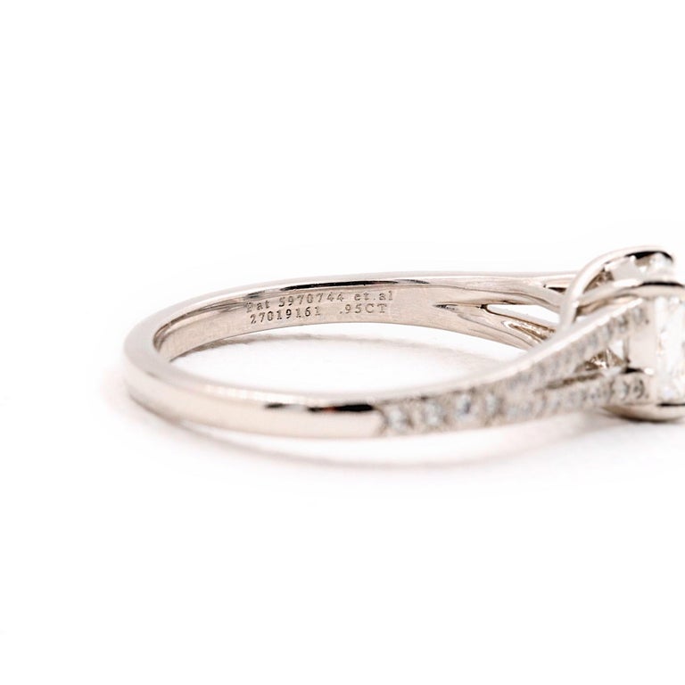 Tiffany and Co. Lucida Square Diamond Split Shank Ring 1.04 Carat ...