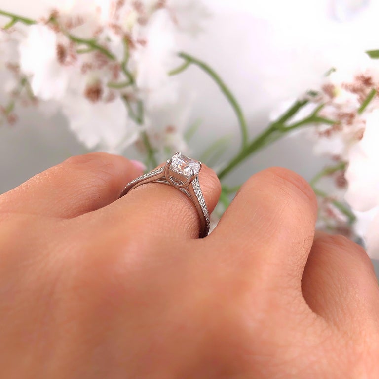 Tiffany and Co. Lucida Square Diamond Split Shank Ring 1.04 Carat ...