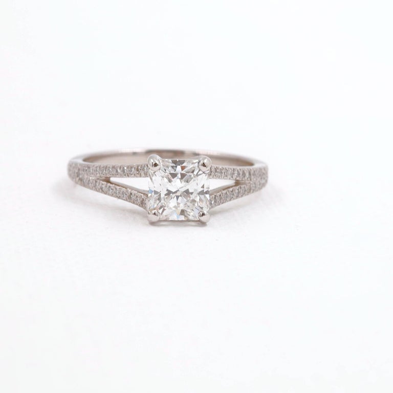 Tiffany and Co. Lucida Square Diamond Split Shank Ring 1.04 Carat ...