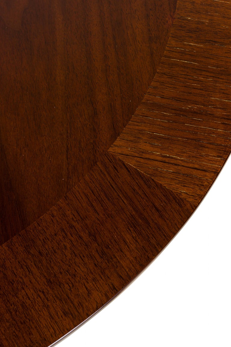 T.H. Robsjohn-Gibbings For Widdicomb Round Walnut Sabre Leg End / Side Table For Sale at 1stDibs