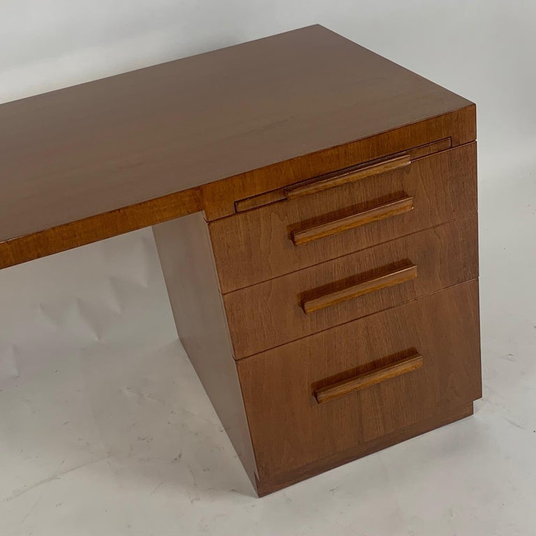 T.H. Robsjohn Gibbings for Widdicomb Sleek and Modern Sculptural Desk ...