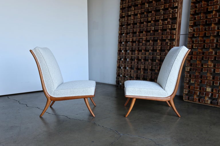 T.H. Robsjohn-Gibbings Slipper Chairs for Widdicomb, circa 1955 For ...