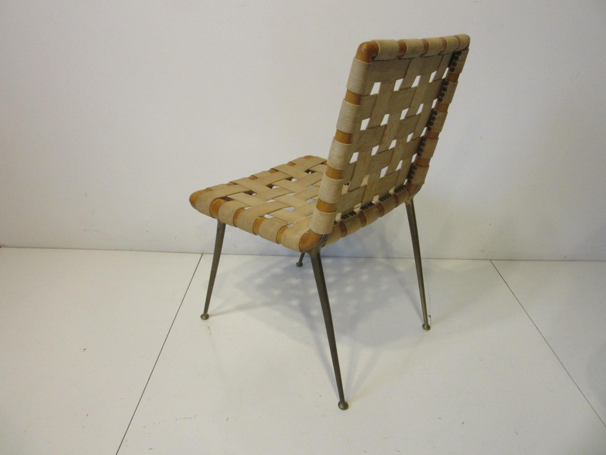 T.H. Robsjohn-Gibbings Strap Side Chair for Widdicomb For Sale at 1stDibs