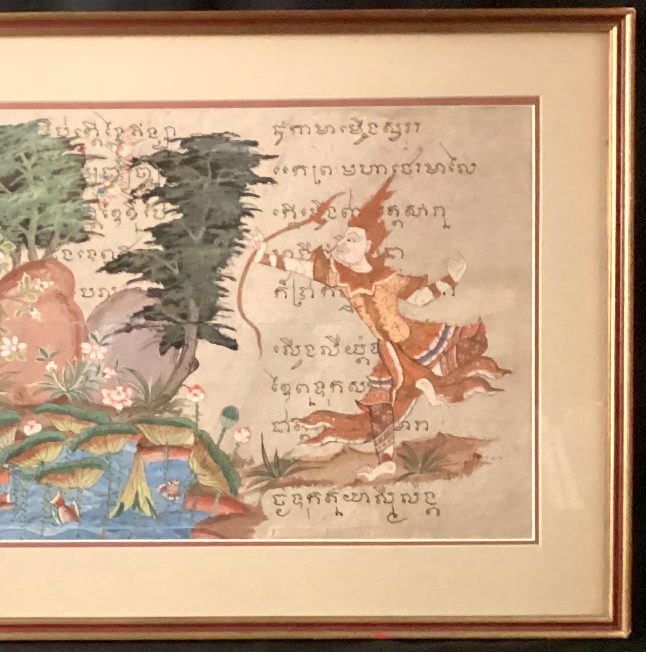 Thai Buddhist Manuscript Painting of a Scene from the "Mahabharata" For ...
