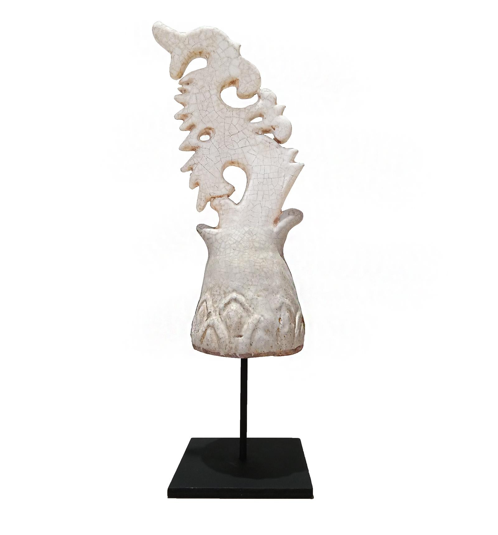 Thai Ceramic Antefix Ornaments, 19th Century For Sale at 1stDibs