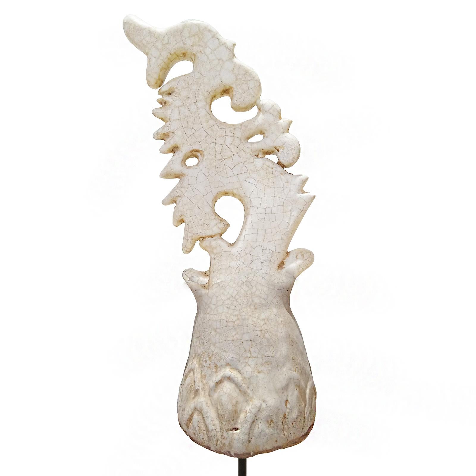Thai Ceramic Antefix Ornaments, 19th Century For Sale at 1stDibs