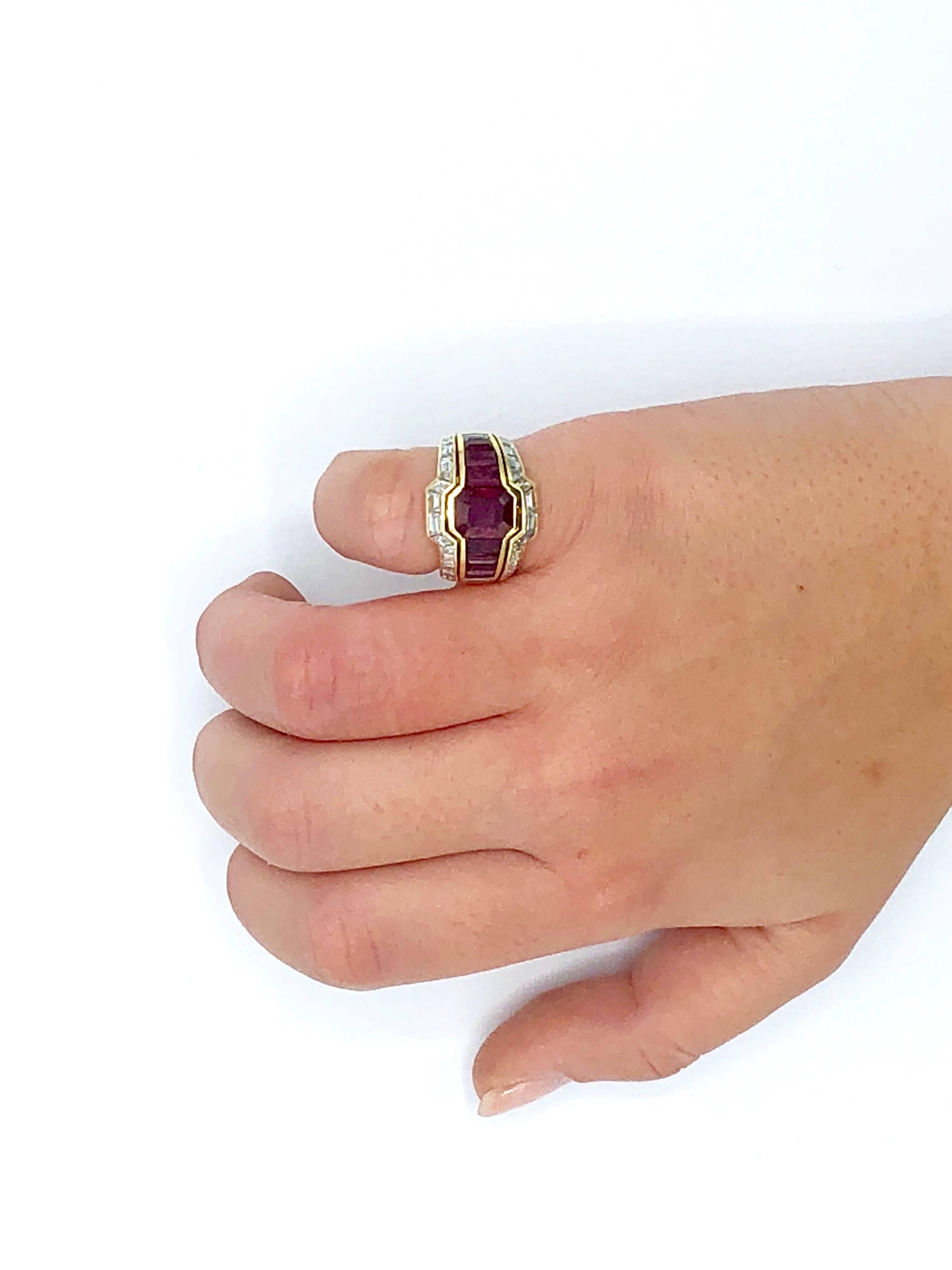 Thai Ruby and Diamond Gold Ring For Sale at 1stDibs