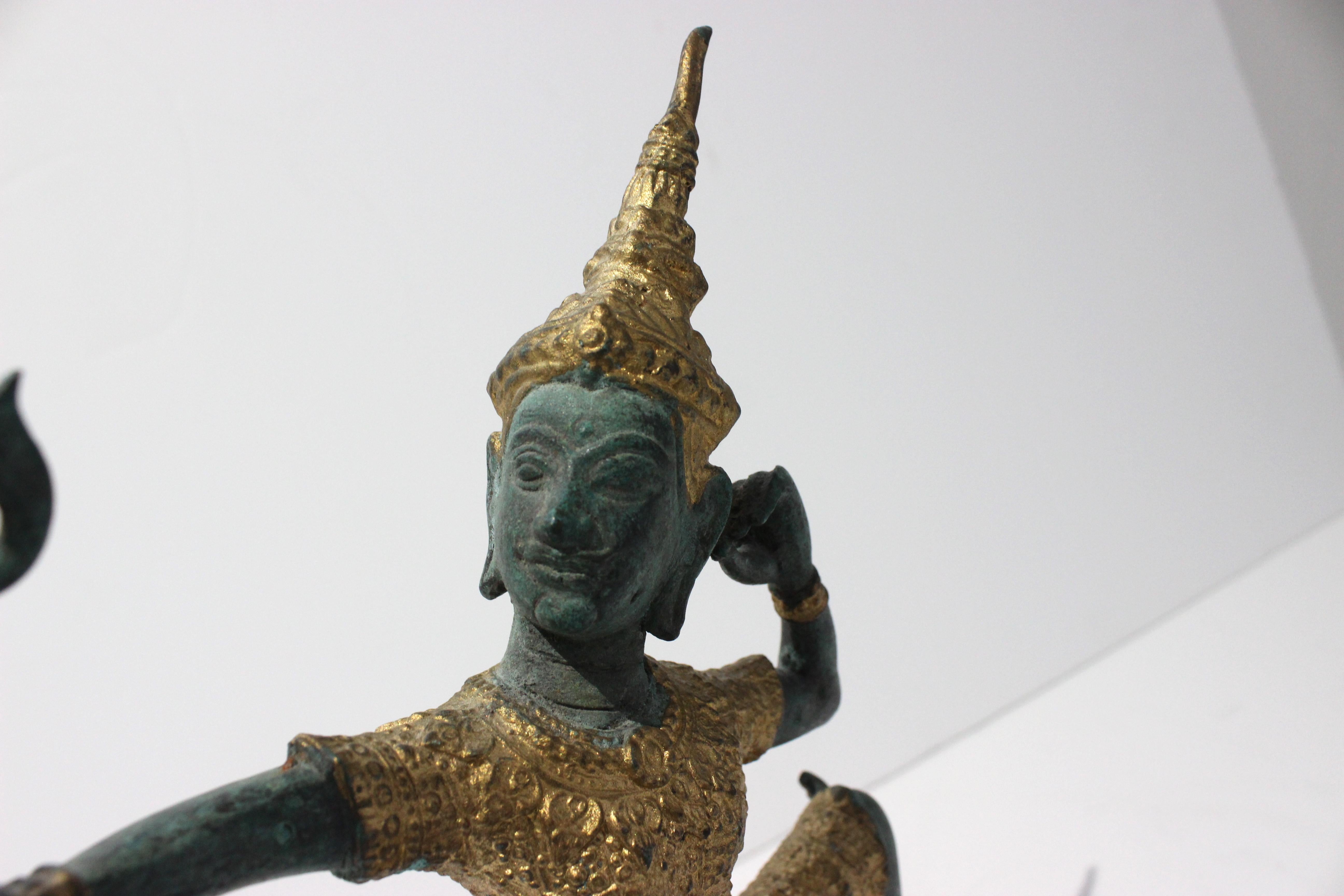 Thai Sculpture of Prince Rama with a Snake Bow For Sale at 1stDibs