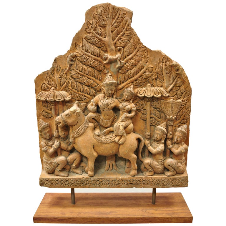 Thai Temple Buddhist Hand Carved Terracotta Figural Sculpture Statue ...