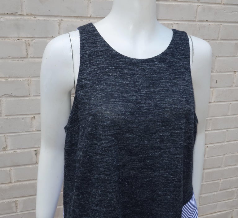 Thakoon Addition Blue and White Cotton 'Backwards' Top For Sale at 1stDibs