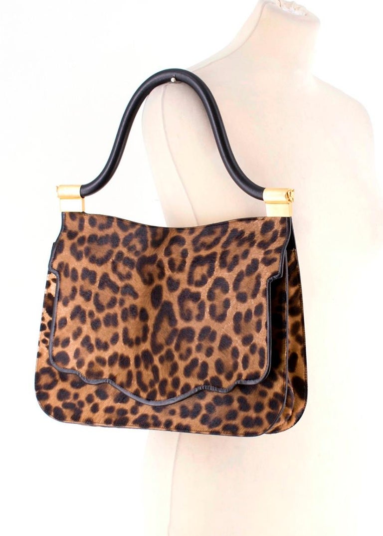 Thale Blanc Leopard Print Pony Hair Shoulder Bag For Sale at 1stDibs ...