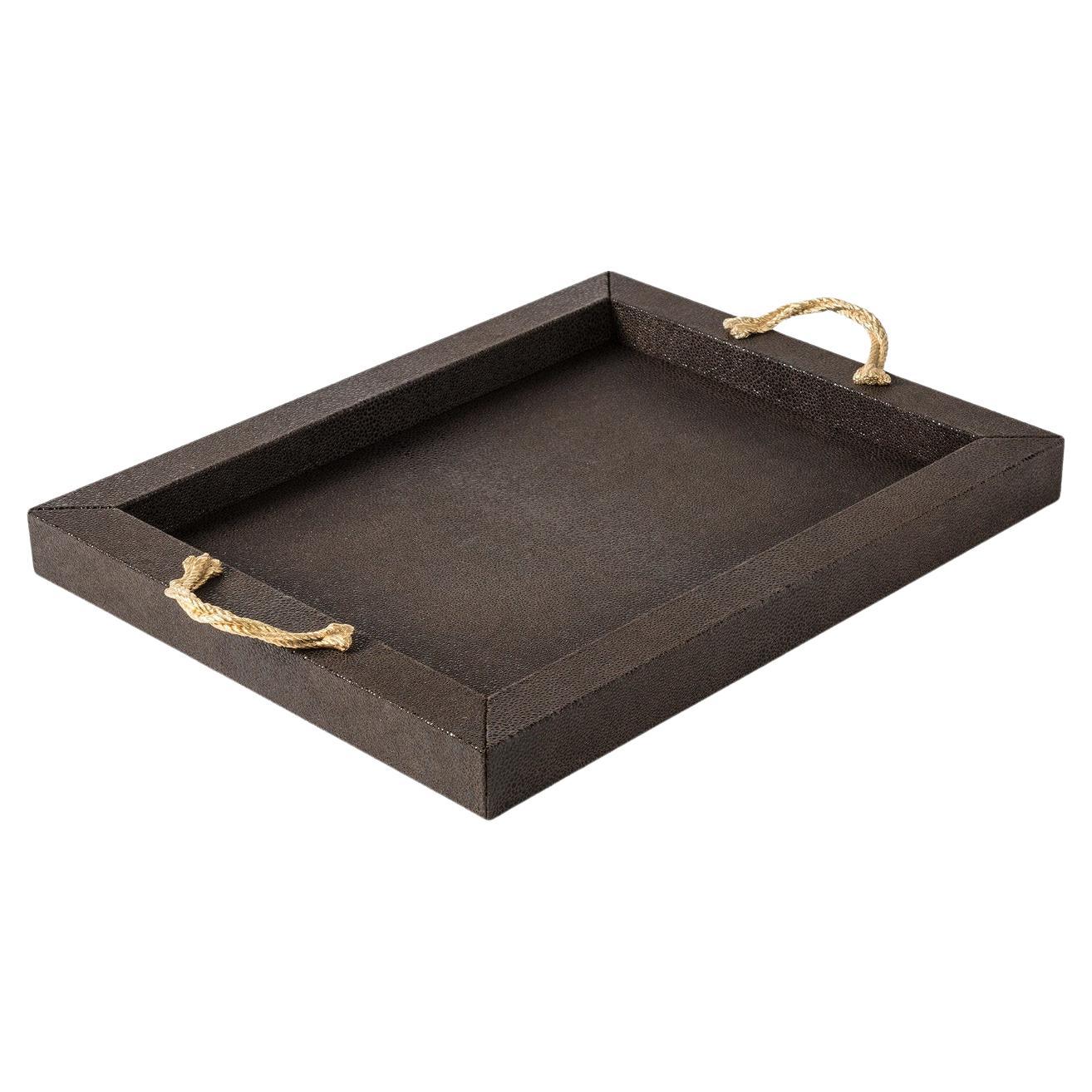Thalia Small Rectangular Tray with 24K Gold For Sale at 1stDibs