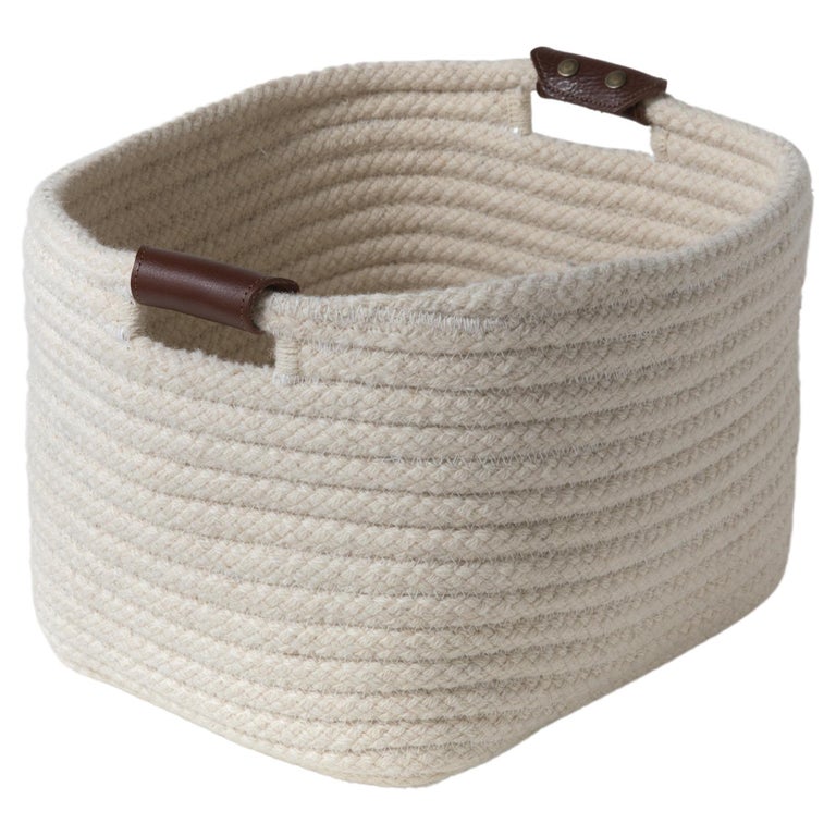 Thayer Design Studio, Natural Wool, Cream, Large Woven Basket For Sale ...