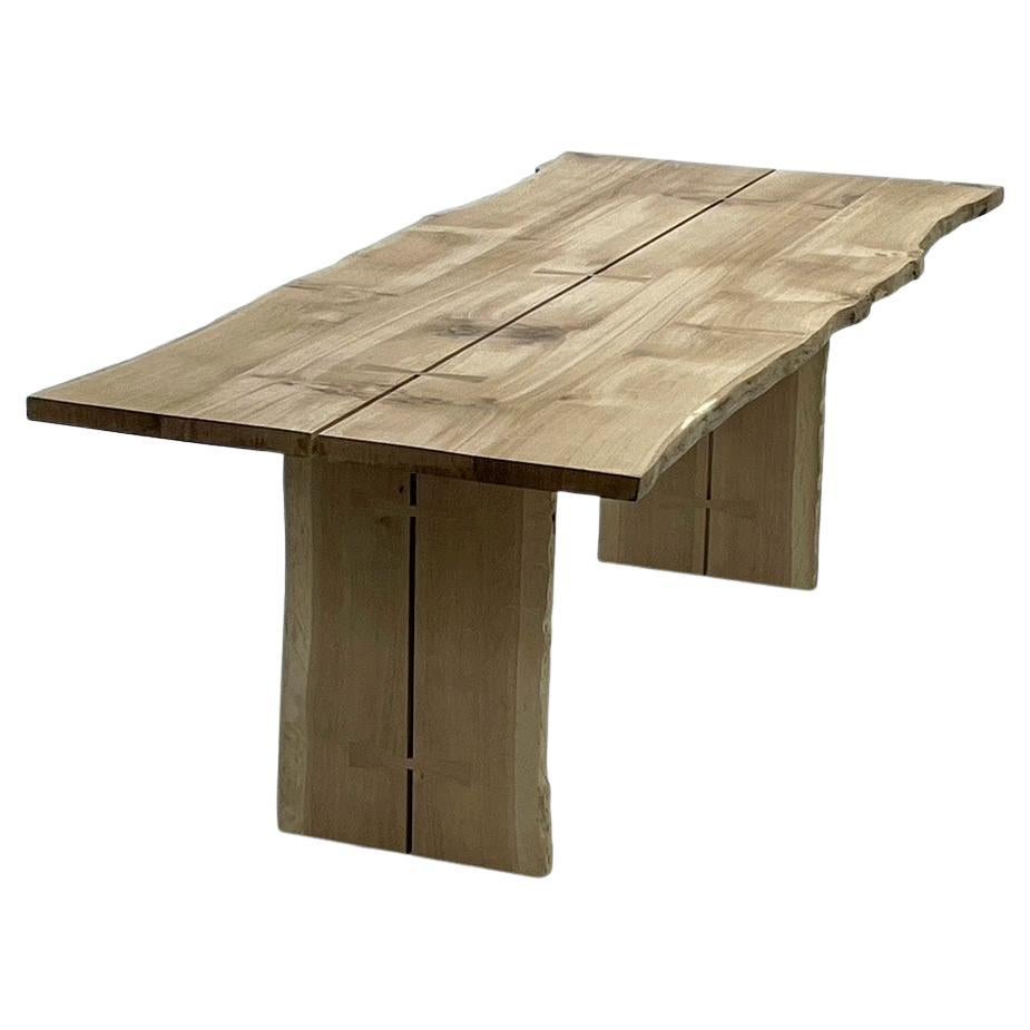 Salvaged English Oak Dining Table by Jonathan Field with Inset Live ...