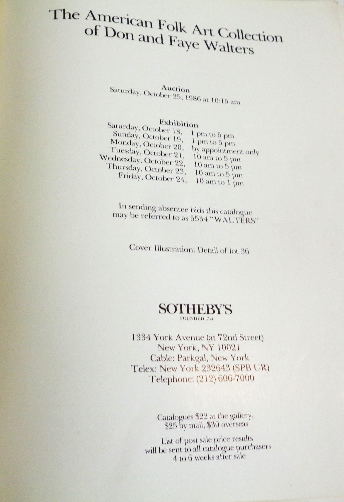 The American Folk Art Collection of Don and Faye Walters: 1986 Sotheby ...