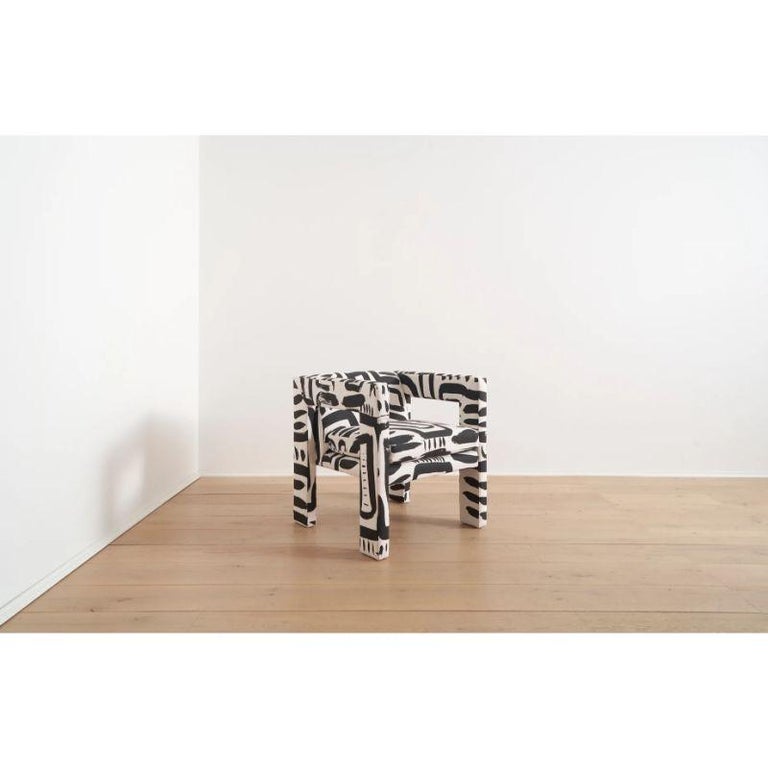 Angle II Armchair in Grace Black and White Tuxedo For Sale at 1stDibs