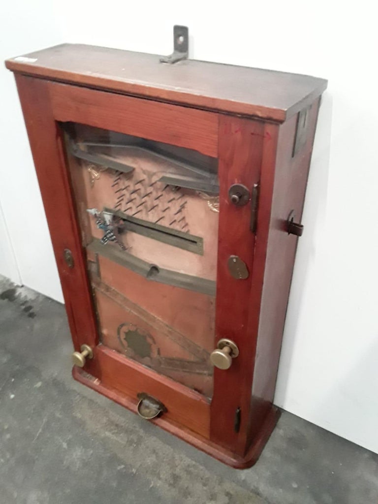 "the Bajazzo" Wooden Slot Machine, Art Nouveau Slot Machine at 1stDibs