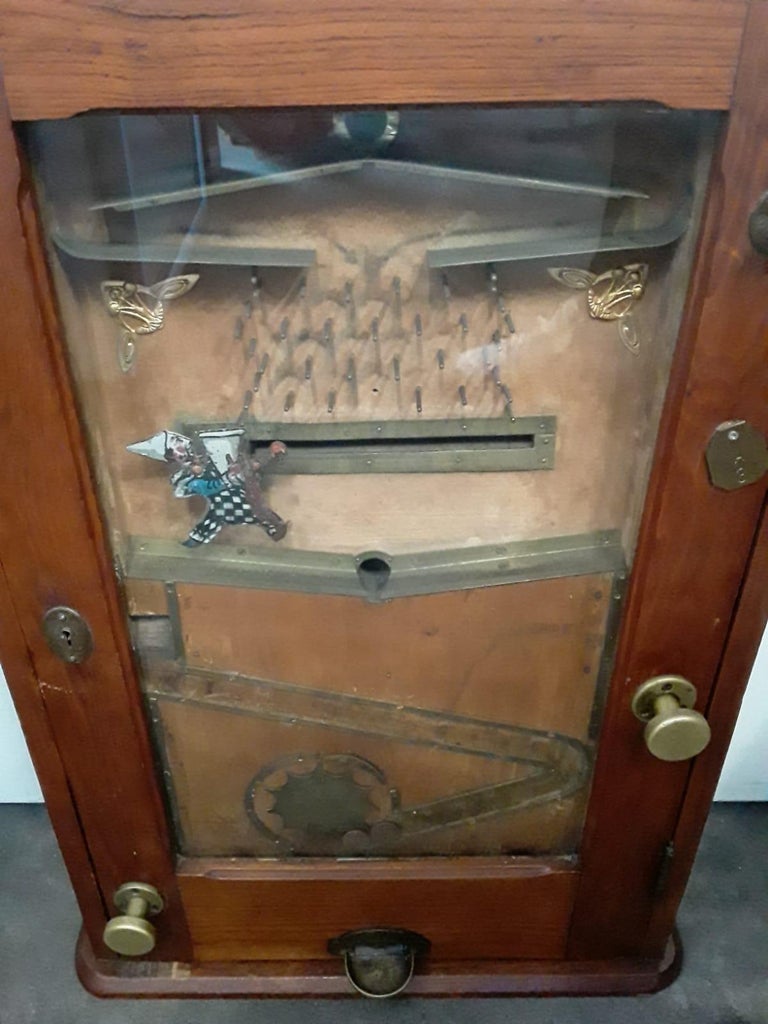 "the Bajazzo" Wooden Slot Machine, Art Nouveau Slot Machine at 1stDibs