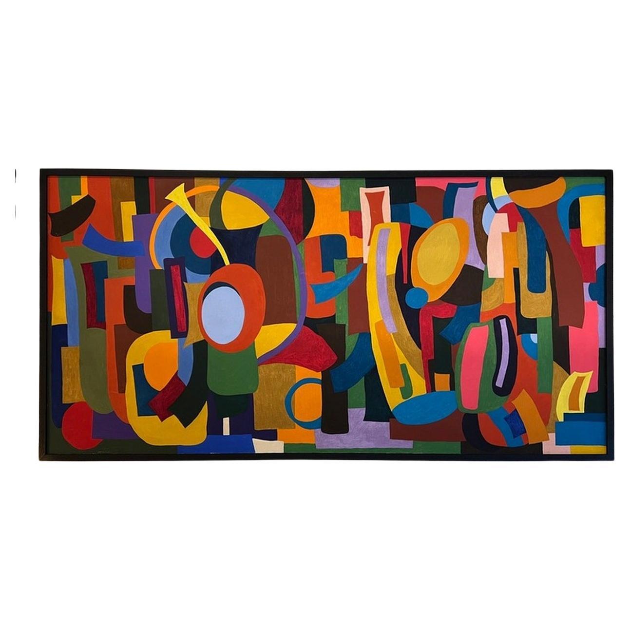 "Flower" A Colorful Serigraph on Canvas by Tom Tru at 1stDibs