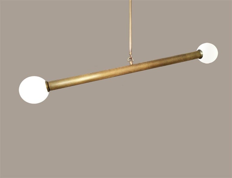Barbell, Solid Brass Ceiling Lamp by Candas Design For Sale at 1stDibs