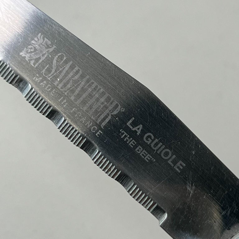 The Bee La Guiole Two Serrated Knives Wood Handle Sabatier France For ...