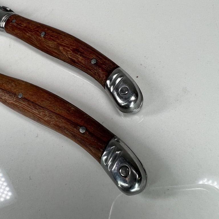 The Bee La Guiole Two Serrated Knives Wood Handle Sabatier France For ...